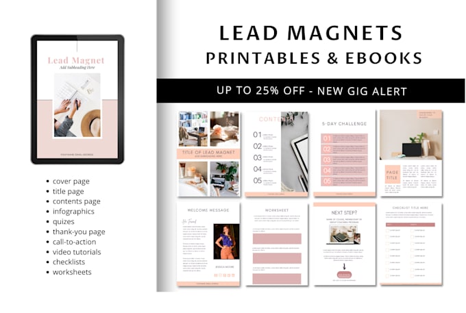 Design your professional lead magnet, workbook, ebook and pdf by ...
