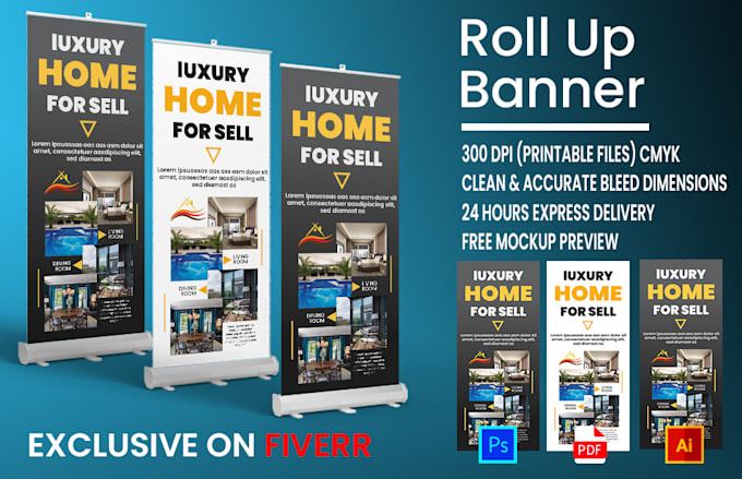 Design roll up retractable pull up pop up banner in 24 hours by ...