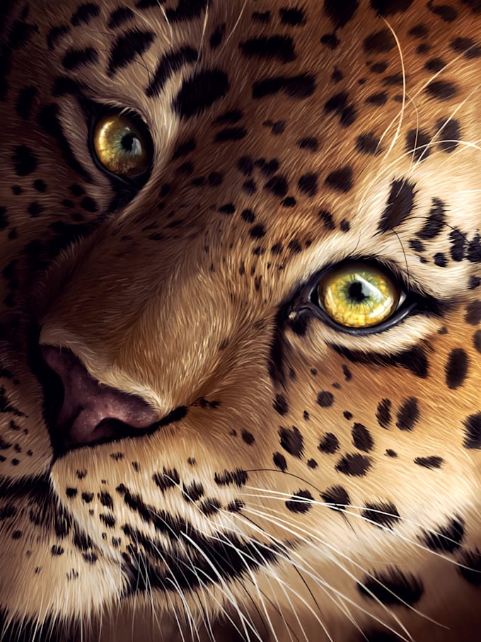Digitally create a striking realistic animal portrait by Nadiaoneill ...