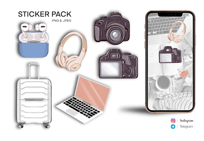 Design custom sticker pack, icons for social networks by Artryzh | Fiverr