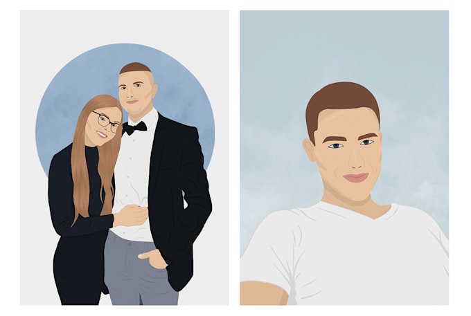 Create a custom digital portrait illustration by Gretali | Fiverr