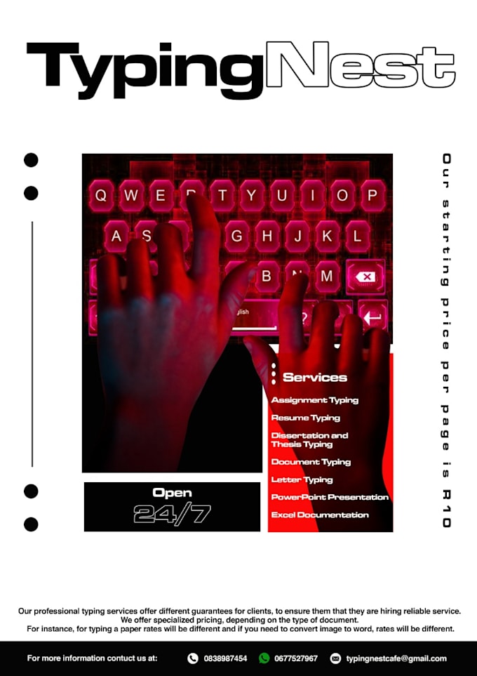 A professional typing service by Keaobakamalebo | Fiverr