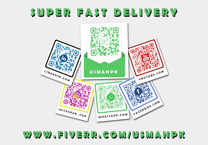 Make professional qr code design with your logo by Usmanpk | Fiverr