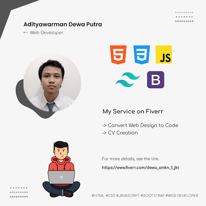Convert you web design to html css code by Dewa_smkn_1_jkt | Fiverr