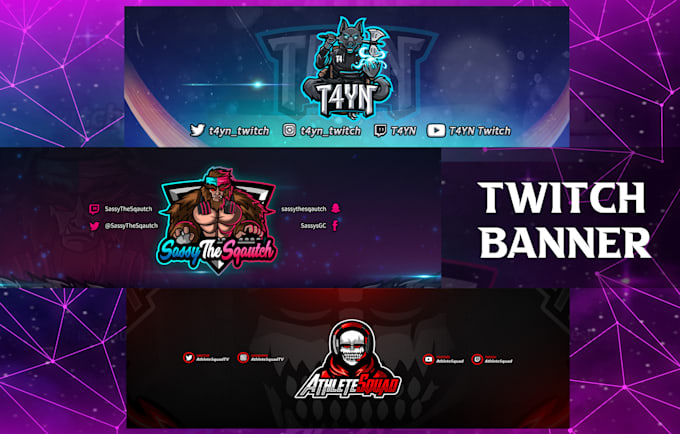 Create custom banner design for kick, twitch, youtube, facebook ...