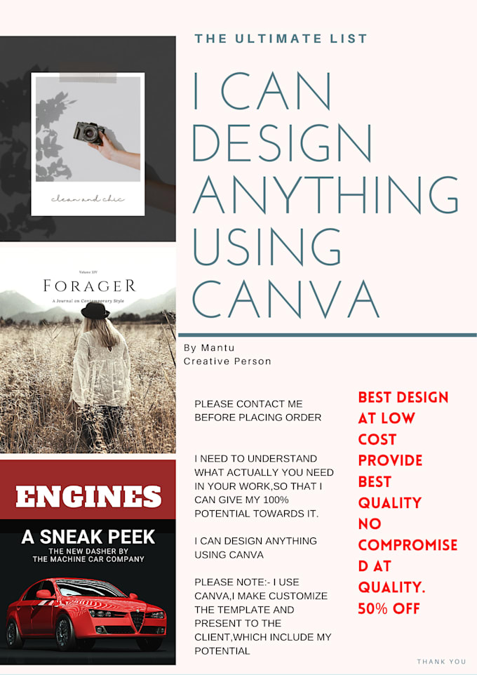 Design anything using canva, professional looking design by Mantubauri ...
