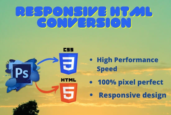 Convert psd to html and css by Hafzaaslam | Fiverr