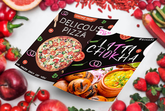 Design eye catching food poster or food flyer by Abhicreativity | Fiverr