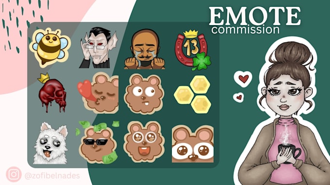 Draw a custom emote or badge by Zofiaandiova | Fiverr