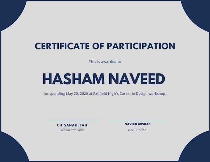 Design creative professional,award certificate by Growth_studio | Fiverr
