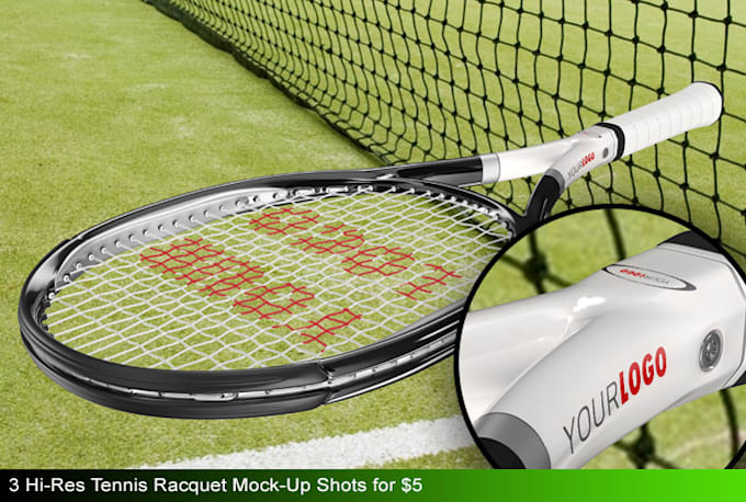 Edit and add logo to the tennis racquet mockup by Yujinmarket | Fiverr