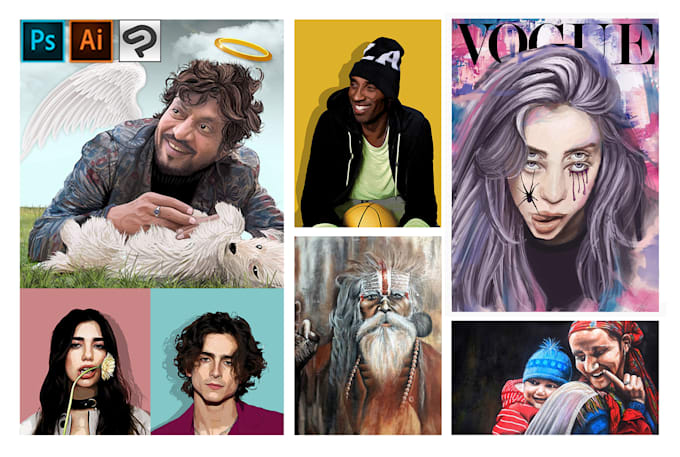 Draw realistic, cartoon and fantasy art portraits by Pr_art_ik | Fiverr