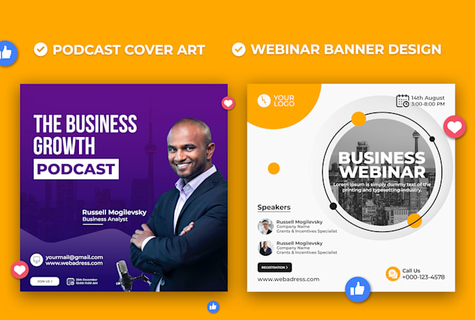 Do podcast banner, webinar banner by Imamhossain5657 | Fiverr