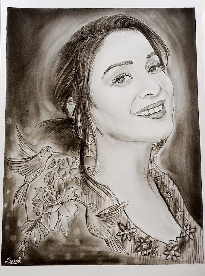 Draw realistic, hand drawn pencil portrait from your photo by ...