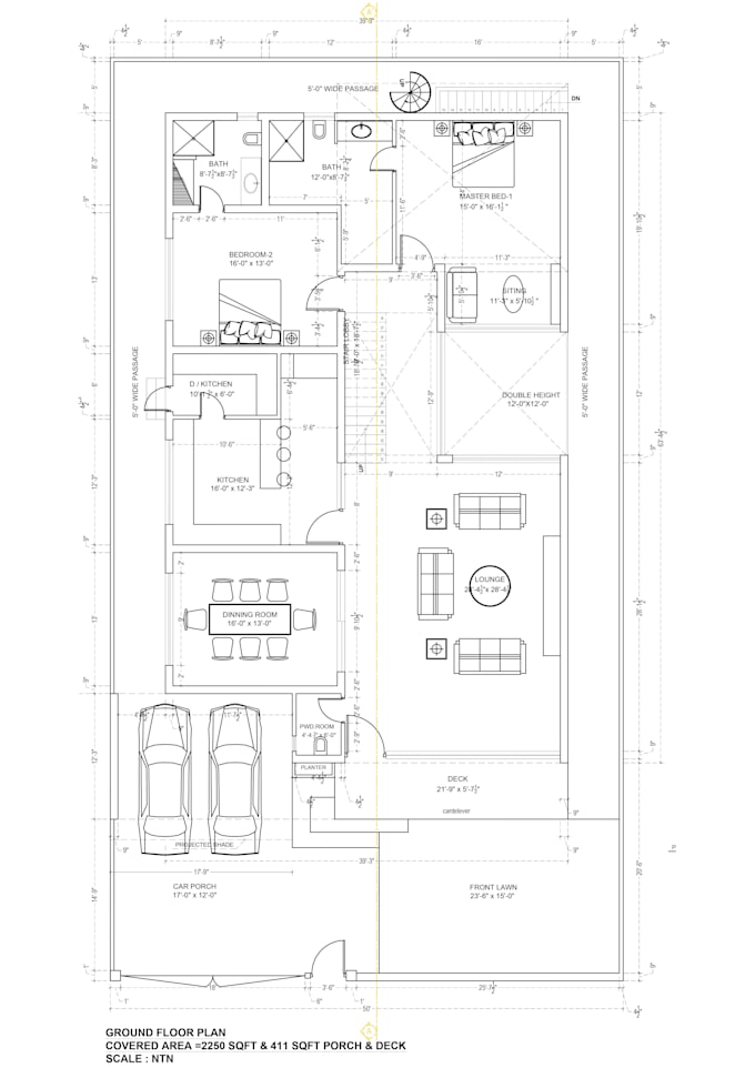 Do 2d plans working excavation elevations and sections by Arhase | Fiverr