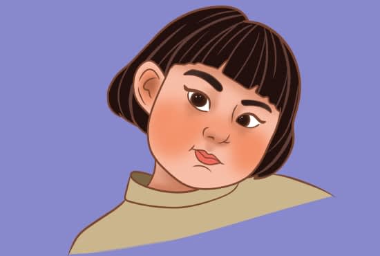 Draw kids portrait in cartoon style by Artofjace | Fiverr