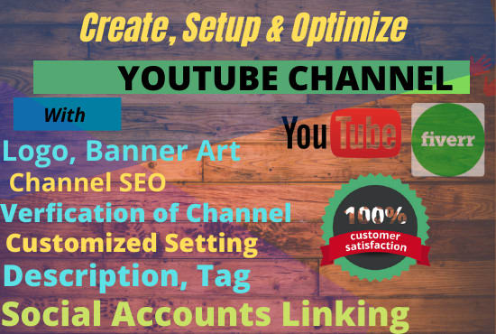 Create, setup and optimize youtube channel with logo, banner art by Mdabdullah681 | Fiverr