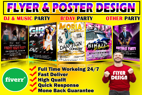 Design birthday party, night ,music, dj ,club and any party and event ...