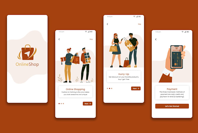 Design splash screen and onboarding screens for mobile app by Ar_graphics410 | Fiverr