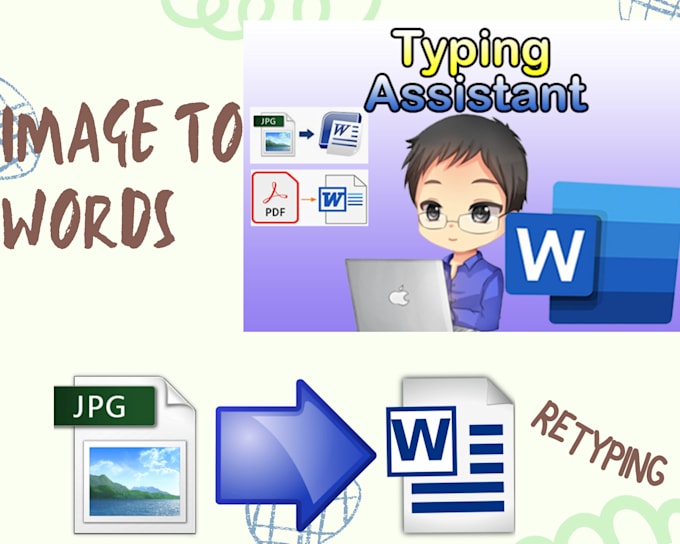 Retype your pictures into words by Beniamaecaralde | Fiverr