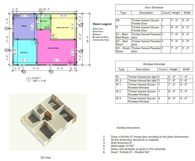 Drawing floor plans, elevations by revit from your request by Prasadcad ...