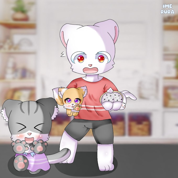 Draw cute and cool kemono for you by Akmalmaula | Fiverr