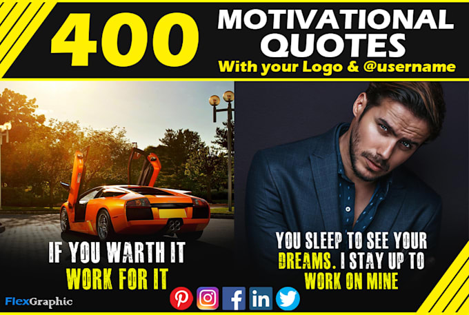 Design 400 motivational,inspirational social media quotes images with ...