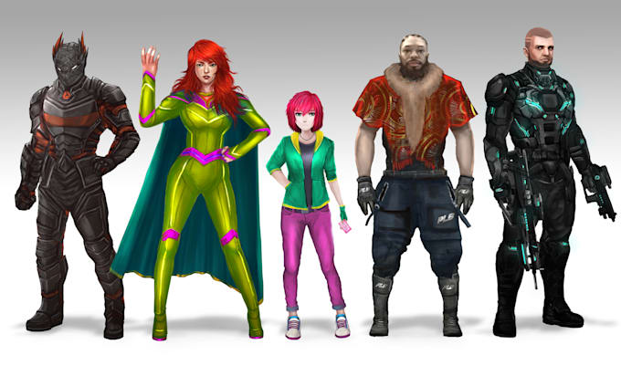 Draw scifi fantasy art 2d character design for 3d model by Endless ...