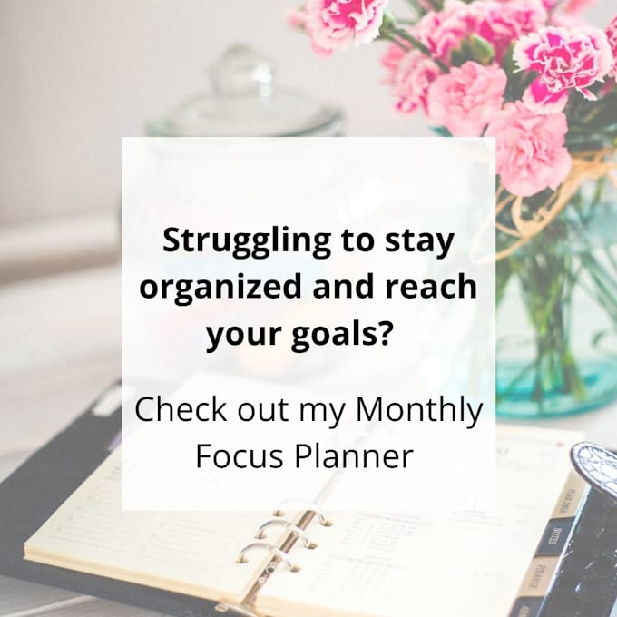 Send you my monthly focus printable planner and calendar by ...