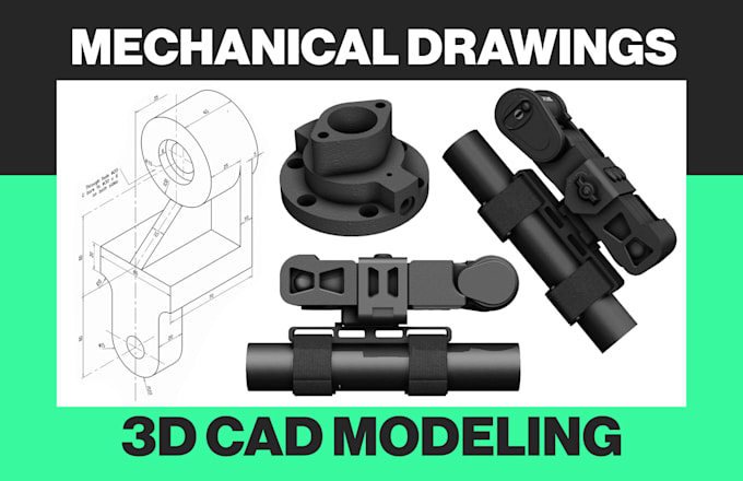 Draw 2d engineering drawing, mechanical drawing and 3d cad modeling by ...