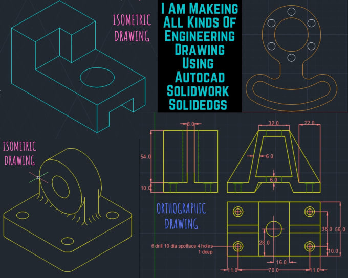 Draw a 2d drawing with solidworks and autocad by Qazimoiz099 | Fiverr