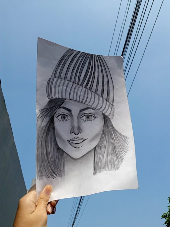 Drawing a hyper realistic pencil portrait by Sellyart | Fiverr