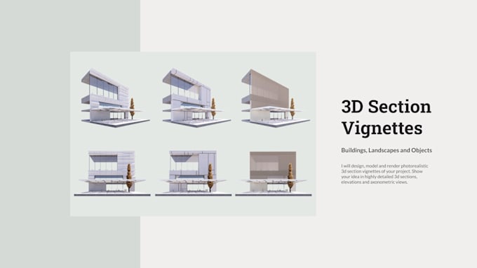 Model and render 3d facade section vignettes by Adrachenberg | Fiverr