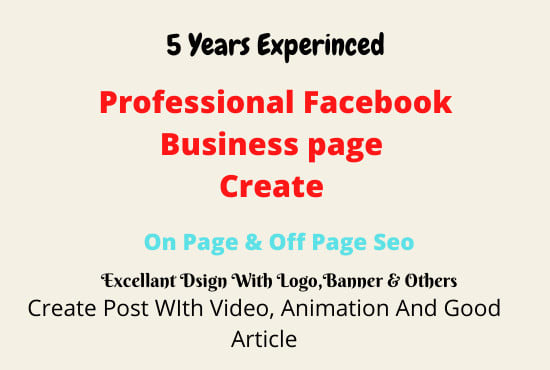 Create facebook business page and optimize by Nuralal798219 | Fiverr