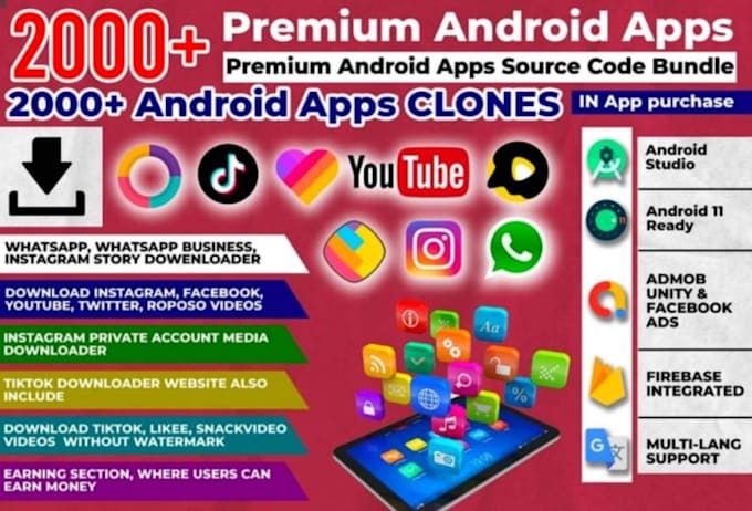 Provide source code of 1500 plus android apps and games that can be modified by Jitubhanushali1 ...