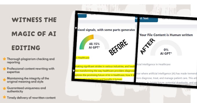 Proofread, edit, and rewrite ai content to human by Haya_noor22 | Fiverr