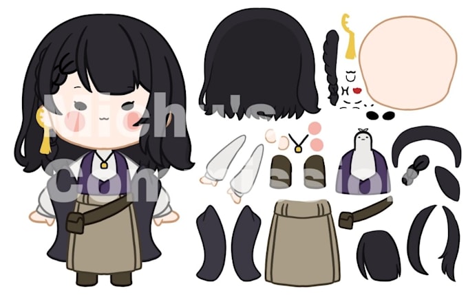 Draw your oc into a 2d vtuber model, ready to be rig by Michuuu17 | Fiverr