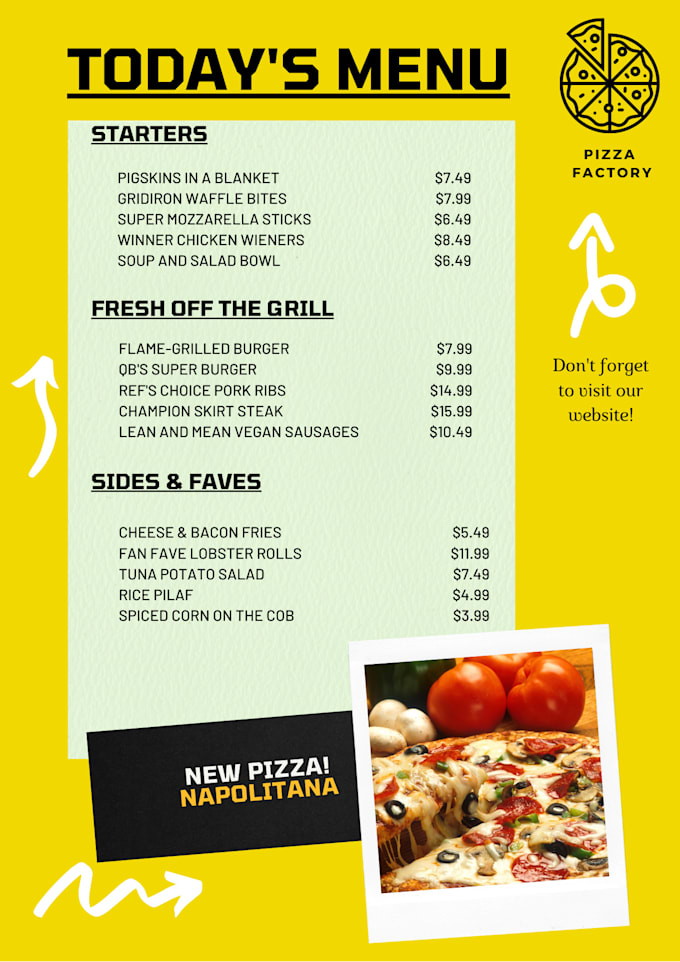 Design your new exclusive menu by Navratils | Fiverr