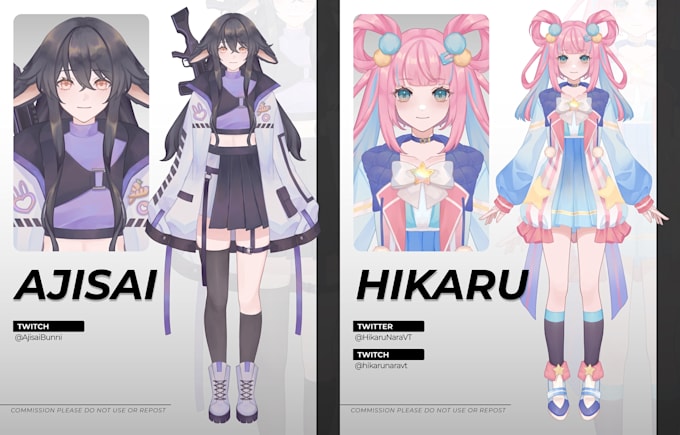 Draw a vtuber model art ready to rig in live2d by Chungi_e | Fiverr