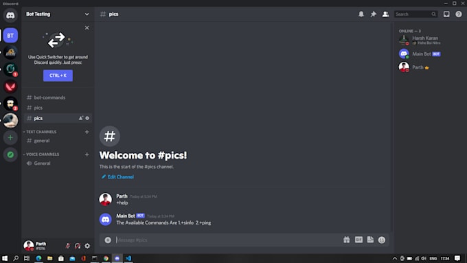 Make a custom discord bot for your server with your commands by Parth_karan | Fiverr