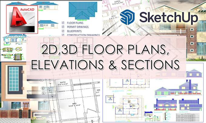 Do autocad 2d floor plans, elevations and sections by Bilalcadexpert ...