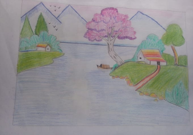 Draw realistic pencil draw, line work, color drawing by Hasu1091 | Fiverr