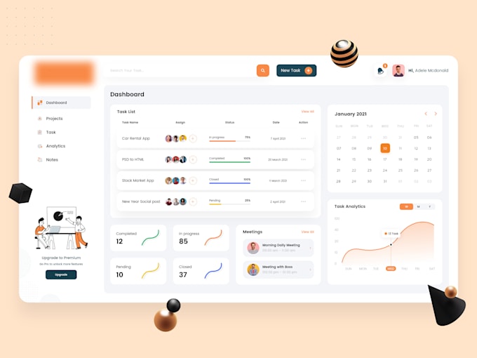 Design web app ui, dashboard ui by Cherish18y | Fiverr