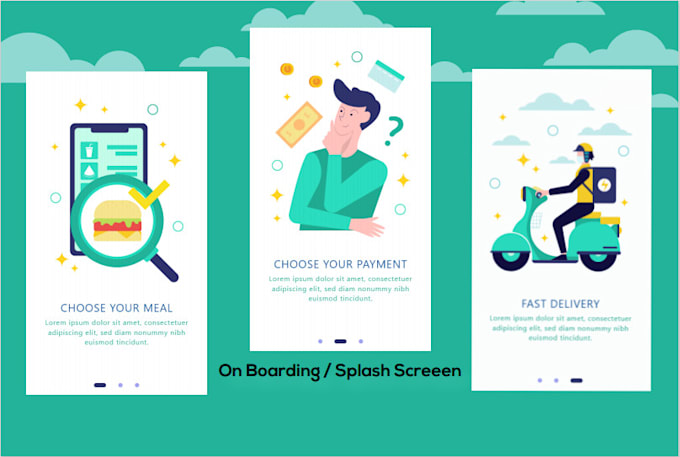 Design splash and onboarding screens for android and ios by Sahar ...