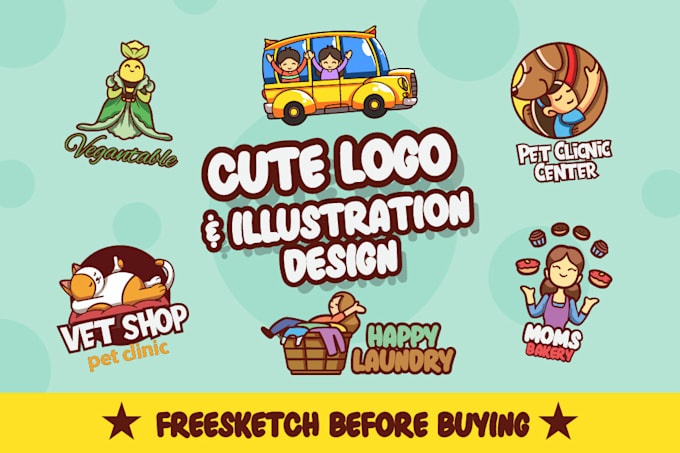 Make cute cartoon logo for you by Dhiditn | Fiverr