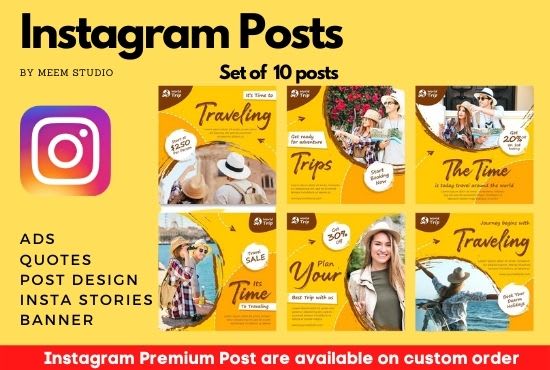 Design modern instagram post templates by Meem_studio | Fiverr