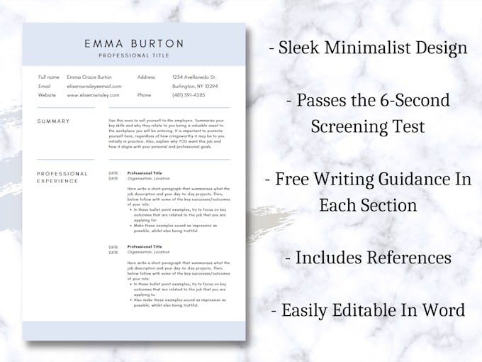 Design a professional resume template and rewrite by Patpattypatpat ...