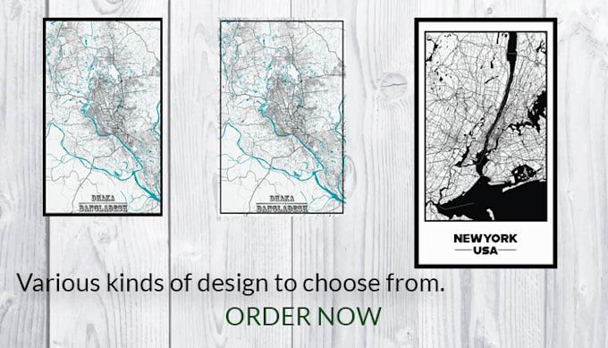 Design custom city map and region wall map poster by Abidspondon | Fiverr