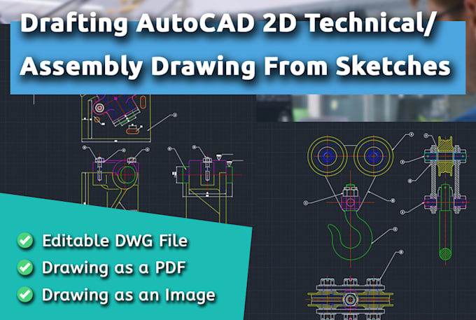 Create technical 2d autocad drawings for products or plans by ...