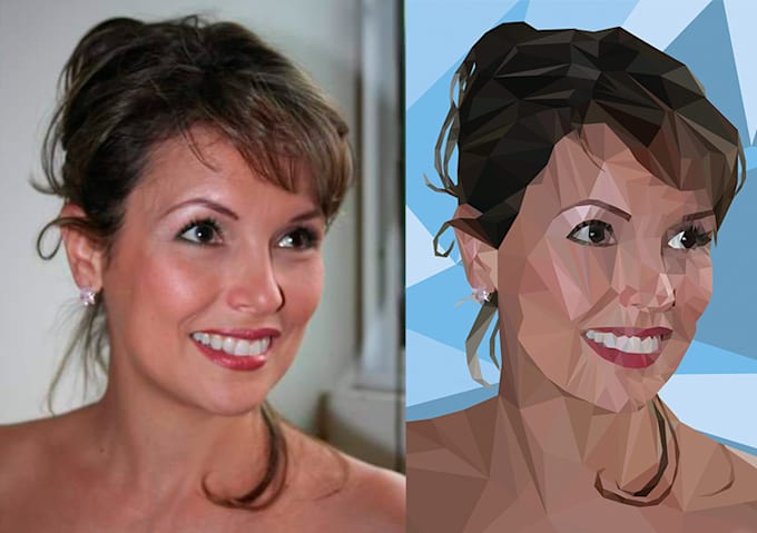 Do low poly portraits in the size of your preference by Laudelgato | Fiverr